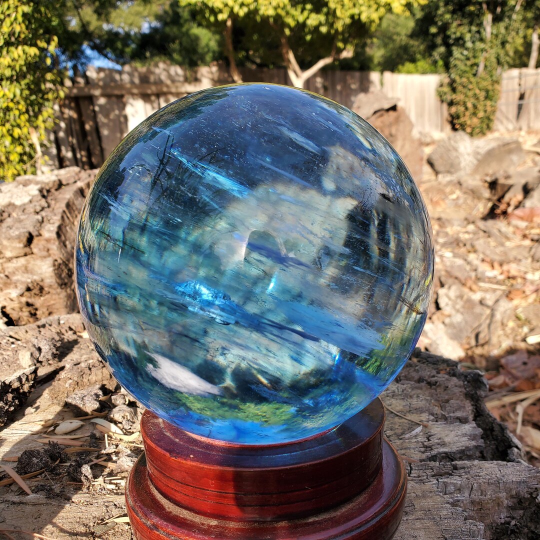 9lbs Light Blue Smelting Quartz W/ Cloud Inclusions Crystal Sphere 5950 ...