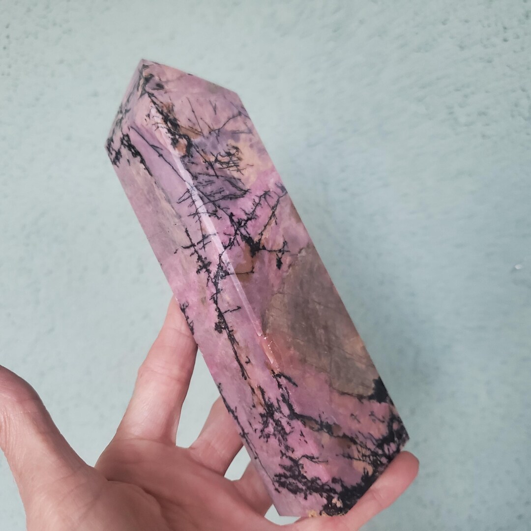 Purple Pink Rhodonite Dendritic Crystal Tower From South Asia | 486 ...