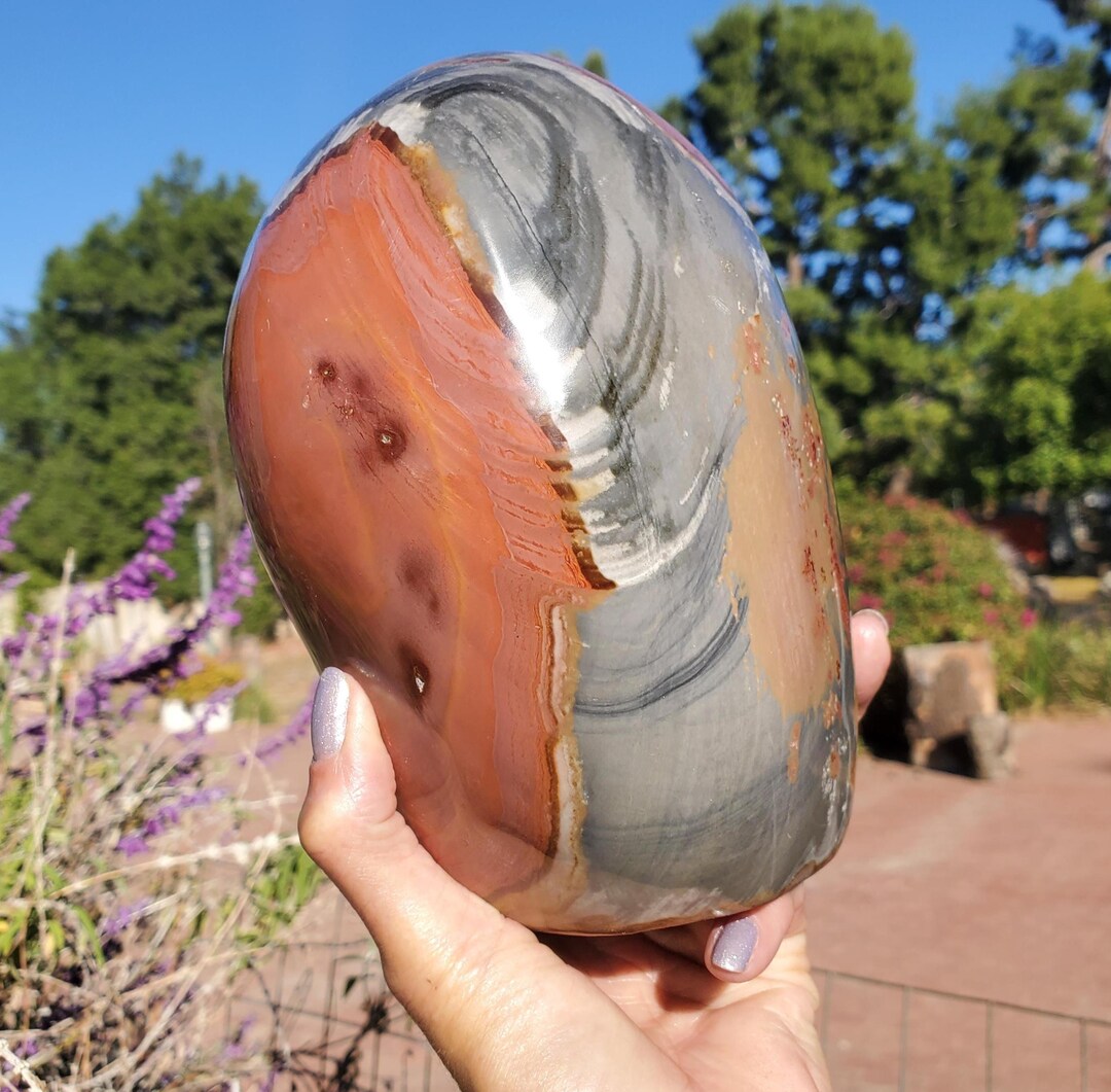 Polychrome Jasper Gray Pastel Patterns XL Standing Freeform | 2870 ...