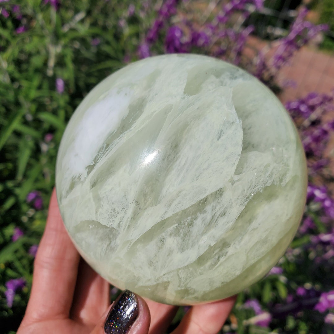 Quartz Smelting Yellow Green Crystal Sphere 870 Grams | 1lb 15oz | 90mm ...