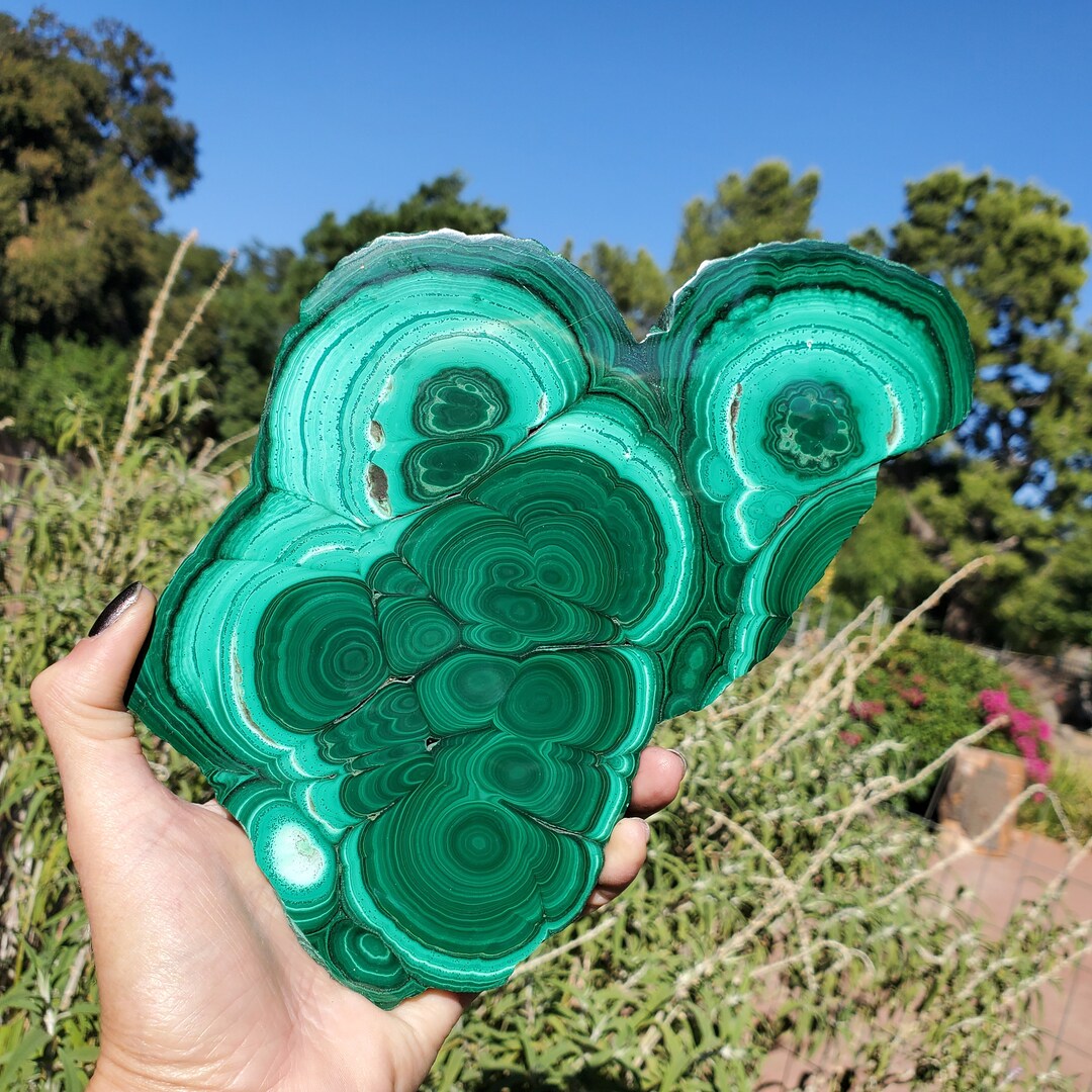 2.5lbs+ Large Malachite Polished Slice Slab | Hand-picked | 1150 Grams ...