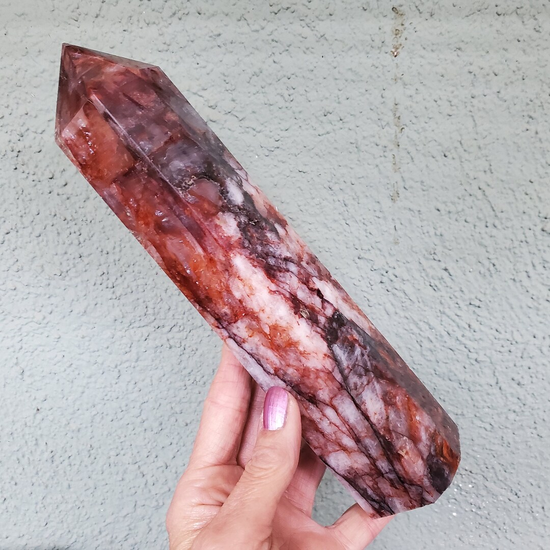 Hematoid Fire Quartz Crystal Tower | A Grade | 760 Grams | 1lbs 11oz - Etsy