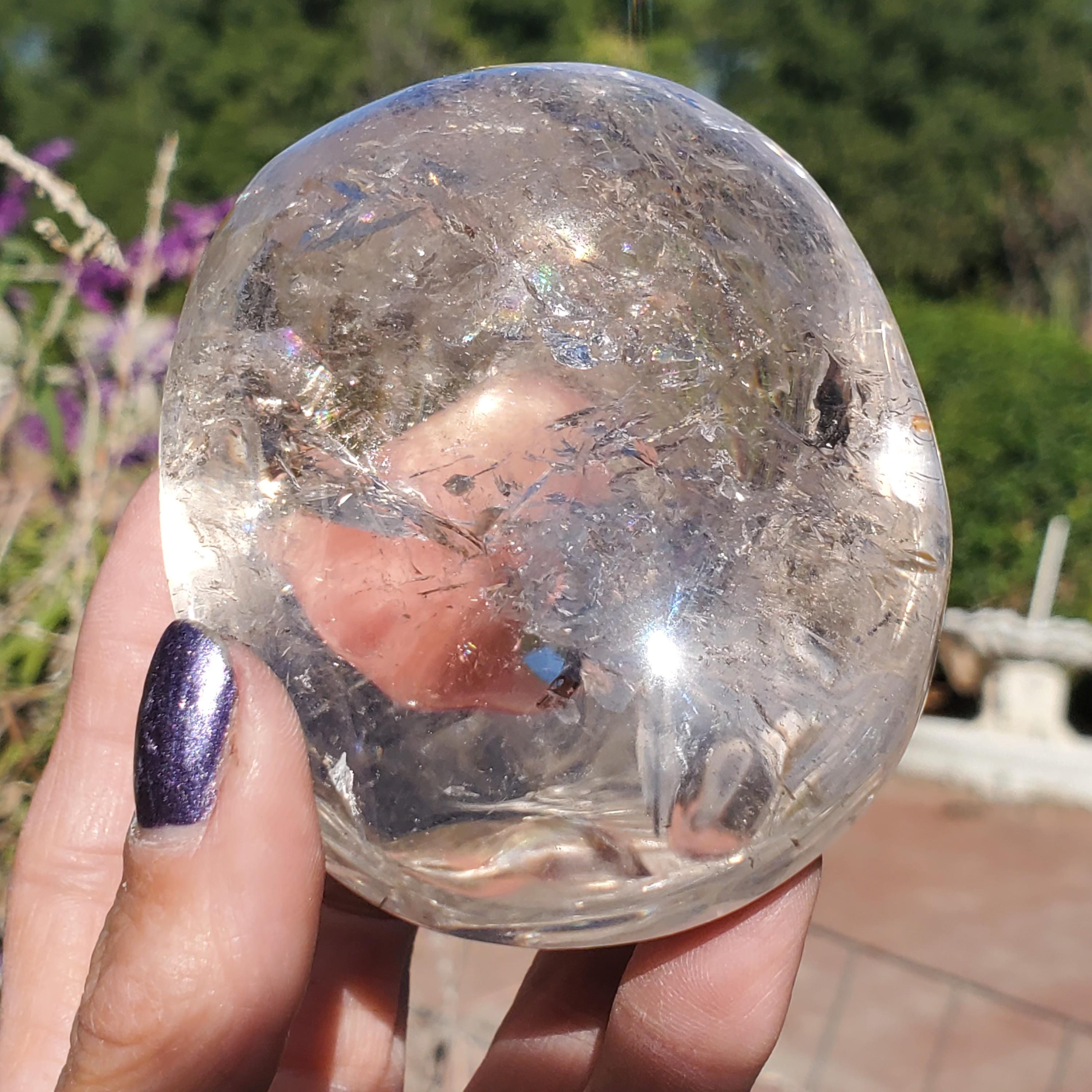 Clear Phantom XL Palm Stone Quartz Crystal Piece | AA Grade | 302 Grams ...