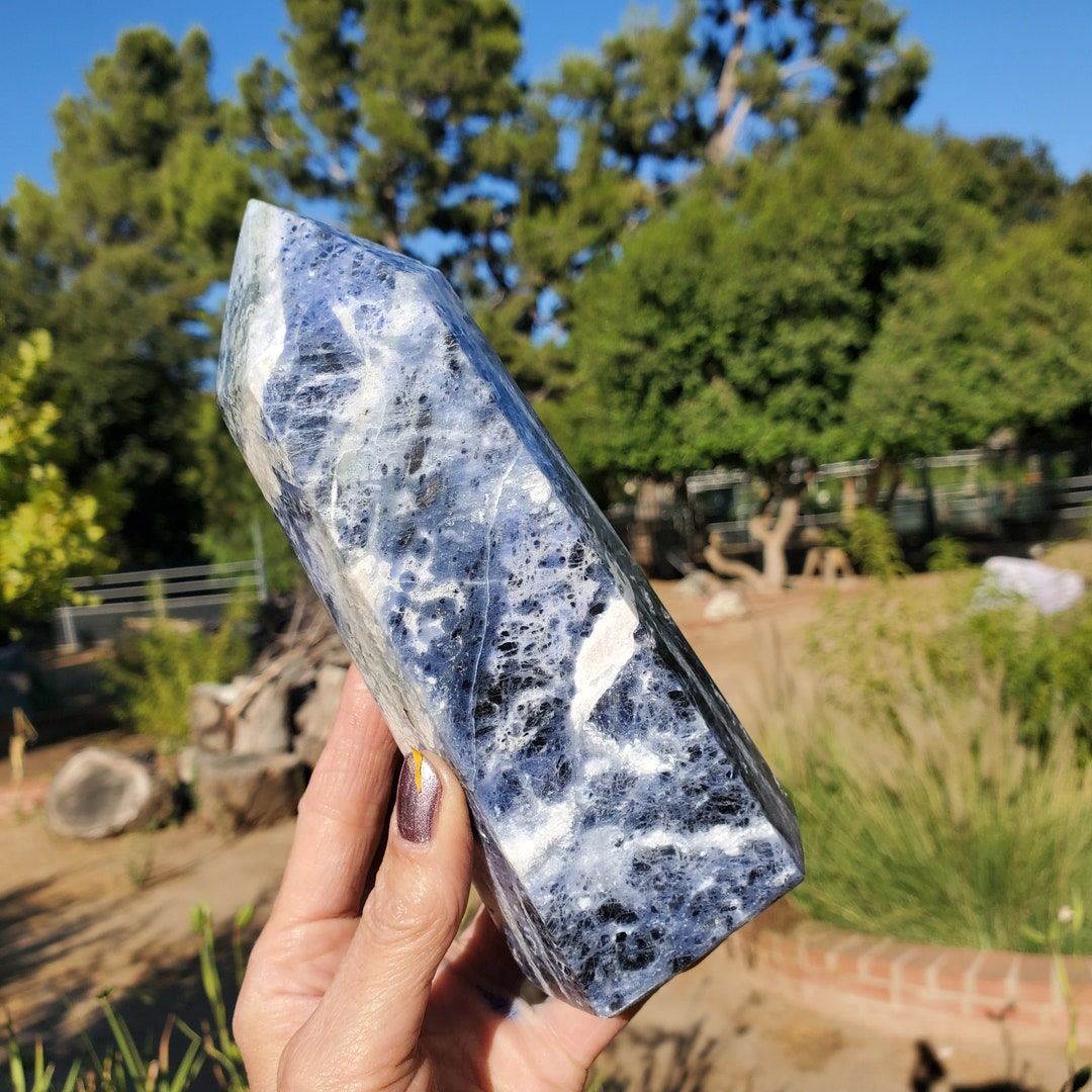 Sodalite Crystal Tower| Light Blue A Grade Large | 788 Grams | 1lbs ...