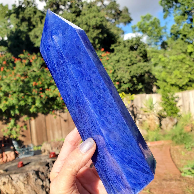 Quartz Smelting Royal Blue Swirly Stripes Crystal Tower | 730 Grams - Etsy