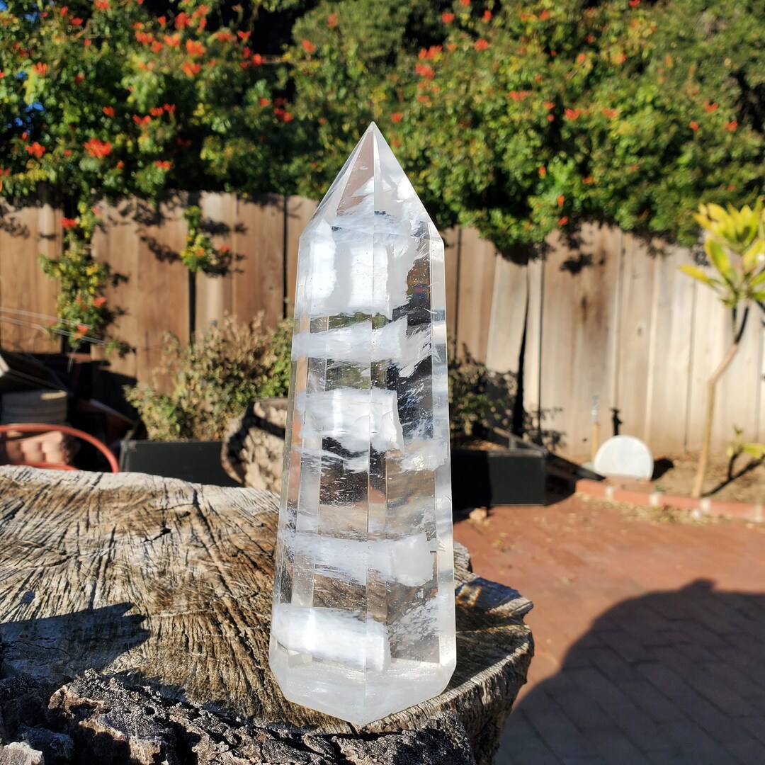 Clear Swirly Clouds Smelting Quartz Crystal Tower Point 1210 Grams 2lbs ...