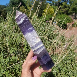 Fluorite Dark Purple Banded Crystal Tower Point Rare Patterns A Grade ...