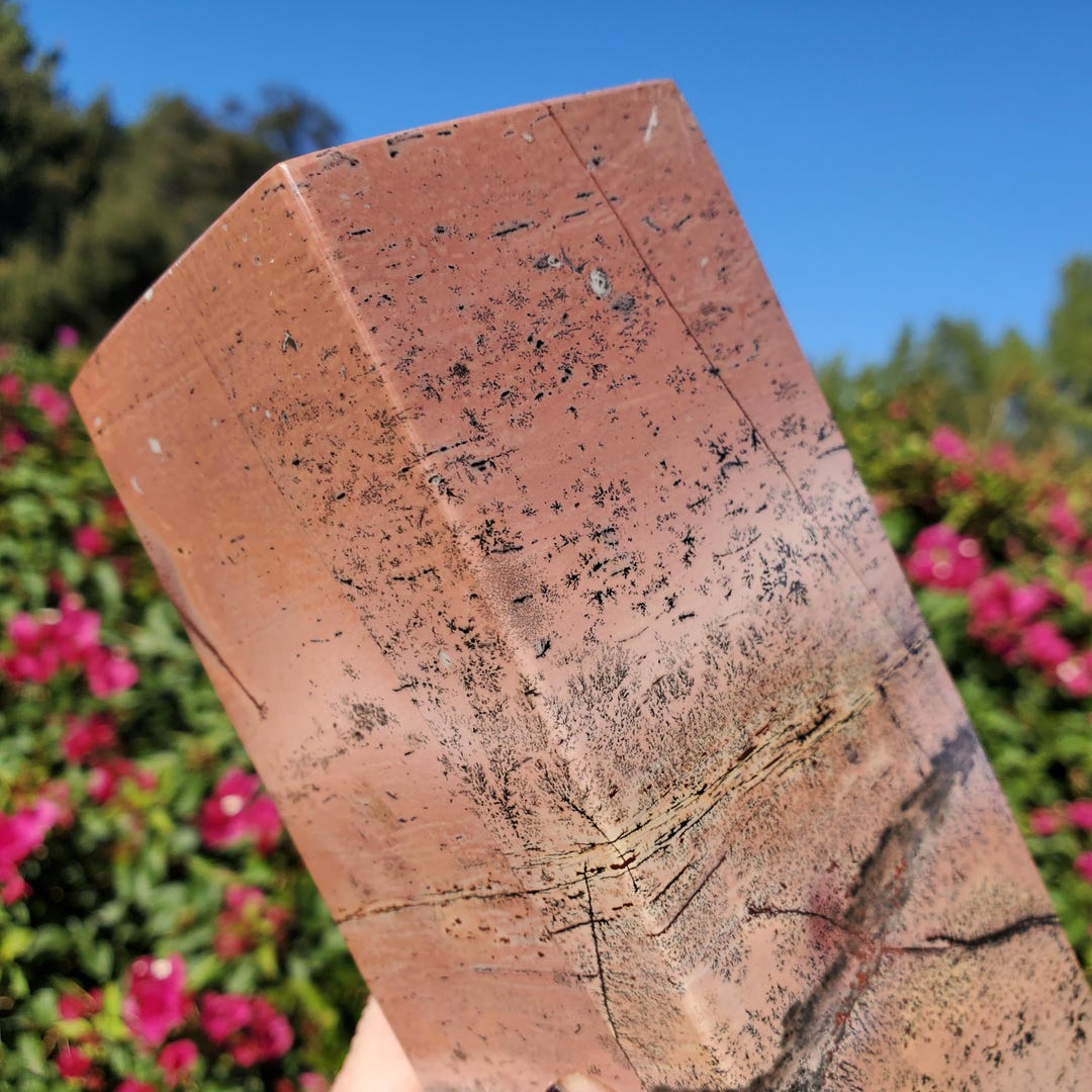 3lbs+ Pink Peach Blush Picture Jasper Pastel Dendrite Statement Crystal ...