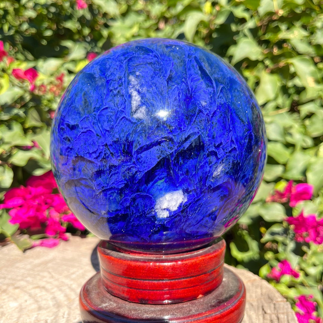XL Saturated Blue Smelting Quartz Crystal Sphere | 3200 Grams | | 141 ...
