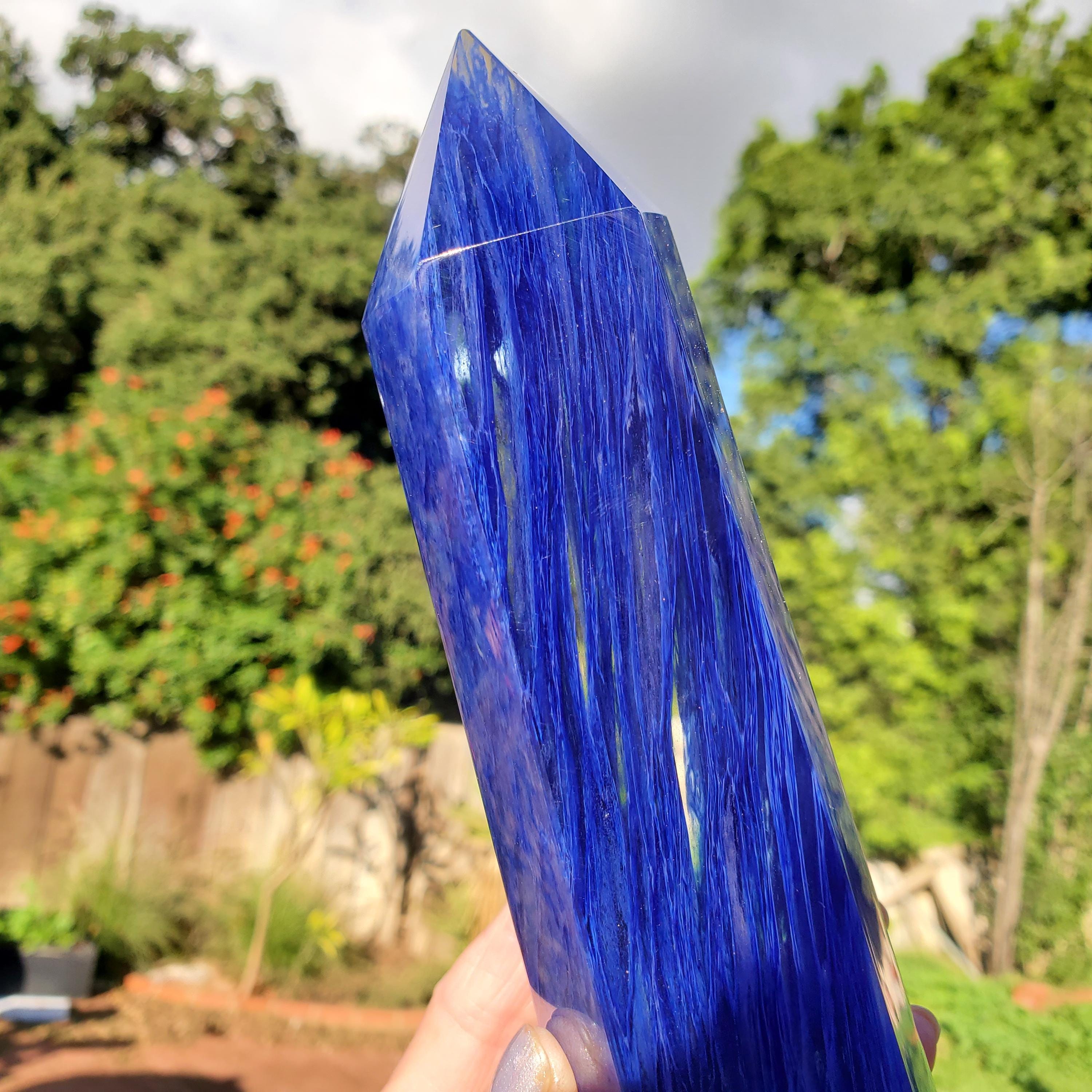 Quartz Smelting Royal Blue Swirly Stripes Crystal Tower | 730 Grams - Etsy