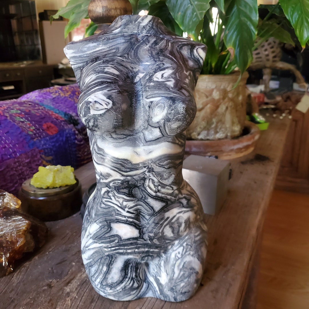 22lbs Picasso Jasper Statement Goddess Lady Body Figurine Crystal ...
