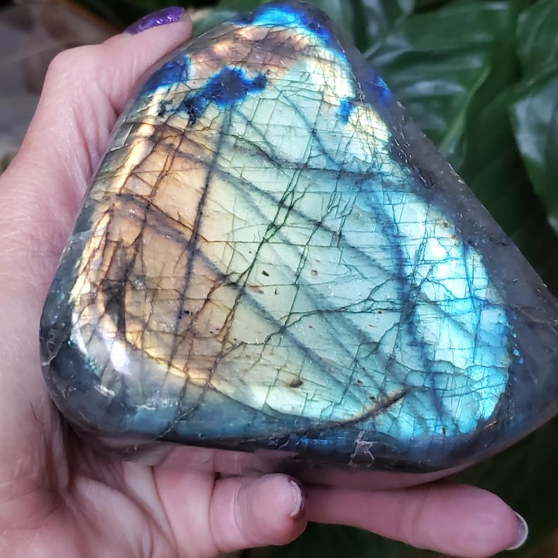 Labradorite Blue Green Standing Freeform Double Sided Flash 856 Gram - Etsy
