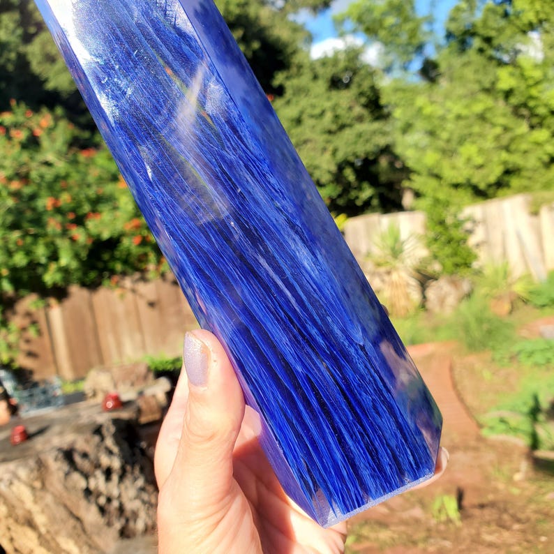 Quartz Smelting Royal Blue Swirly Stripes Crystal Tower | 730 Grams - Etsy
