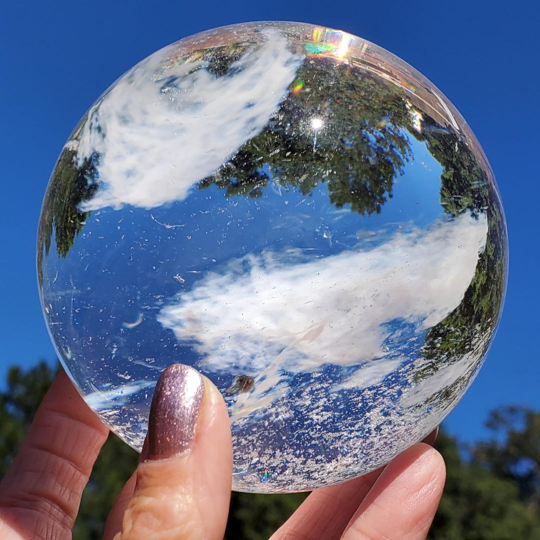Smelting Quartz Clear Swirly Clouds Crystal Sphere 978 Grams 93mm - Etsy