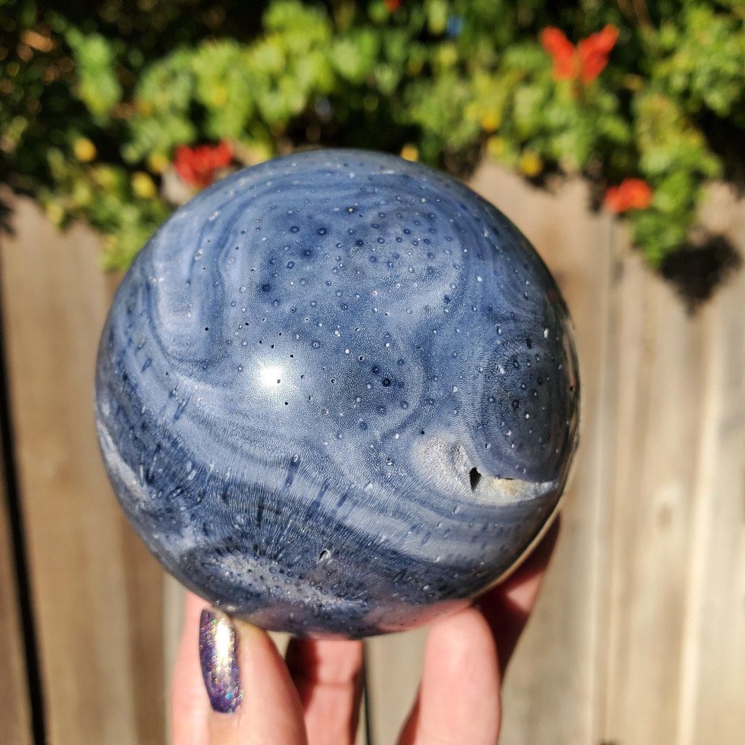 RARE Blue Coral Fossil Crystal Large Sphere | 664 Grams | 80mm - Etsy