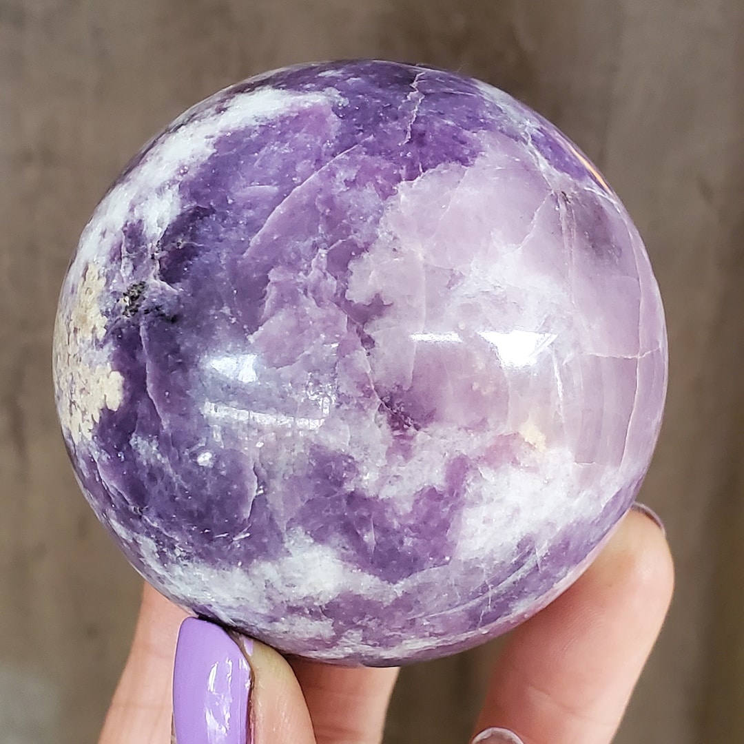 Lilac Purple Lepidolite Mica Crystal Sphere A Grade 372 Grams 64 Mm - Etsy