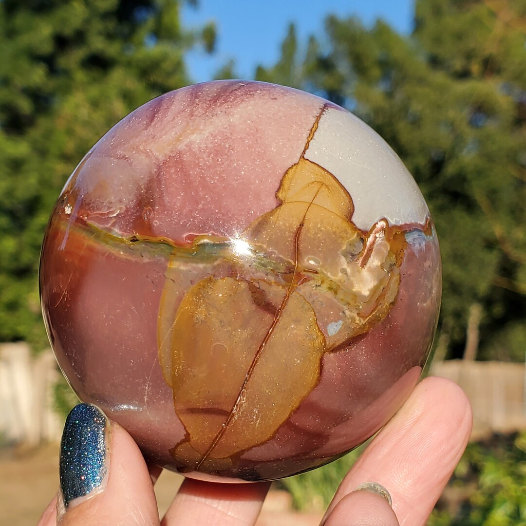 Polychrome Crystal Sphere Rare Pattern Madagascar Jasper 402 Grams 67mm ...