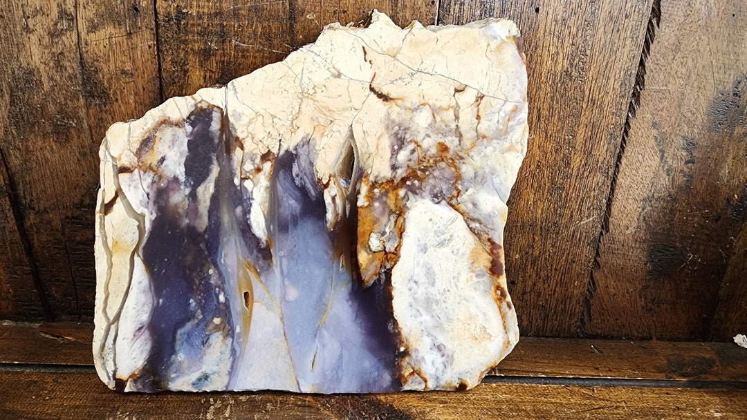 Chalcedony Large Purple Slab Slice Petrified Wood Crystal 878 Grams ...