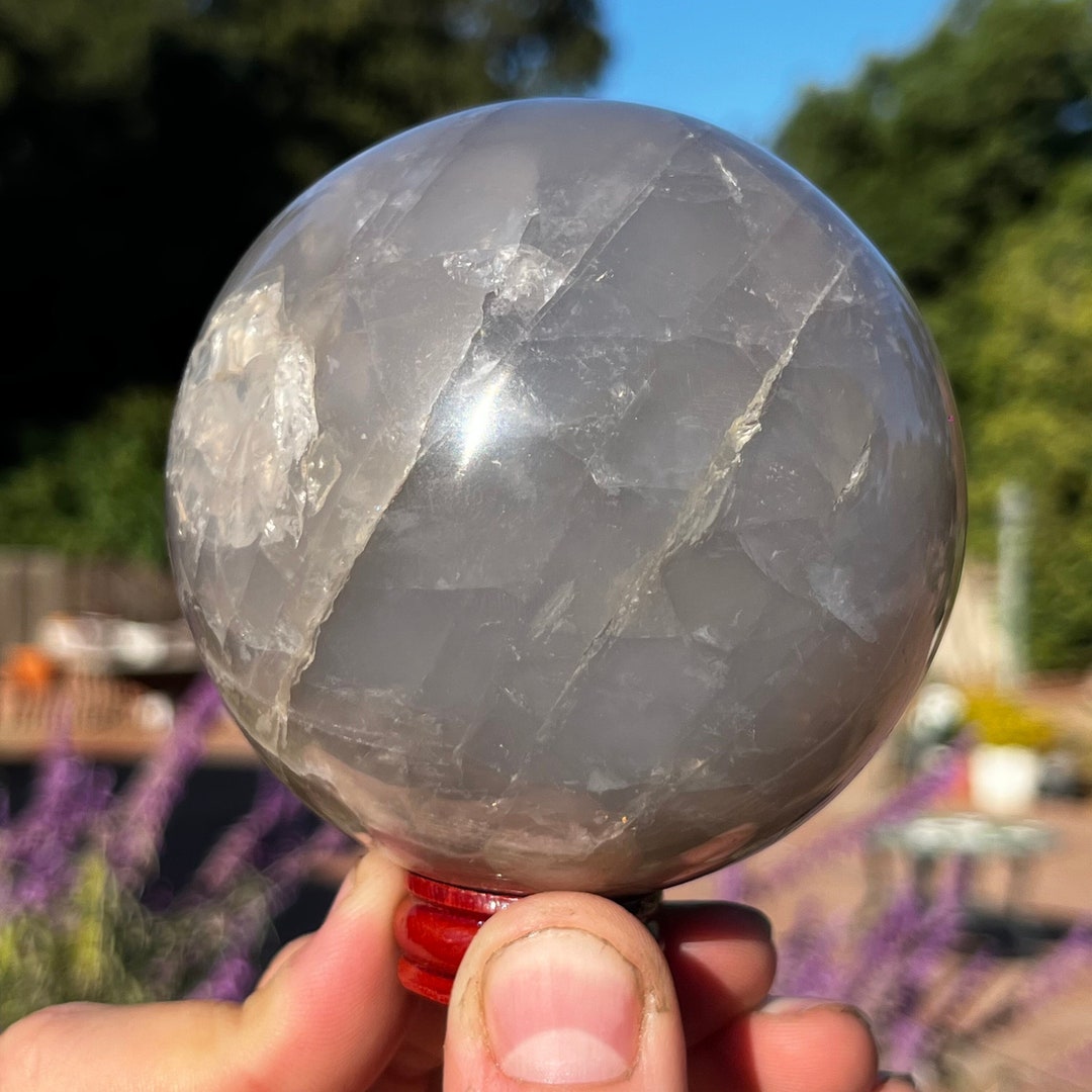 Blue Rose Quartz Crystal Sphere W/ Rainbow Flash 870 Grams 1lbs 9oz - Etsy