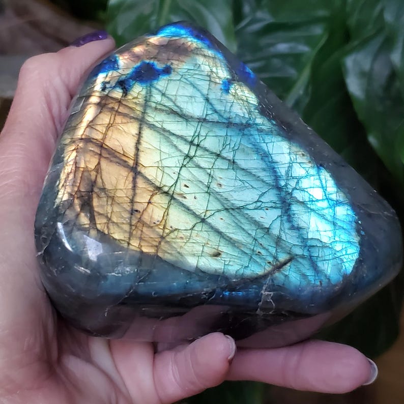 Labradorite Blue Green Standing Freeform Double Sided Flash 856 Gram - Etsy