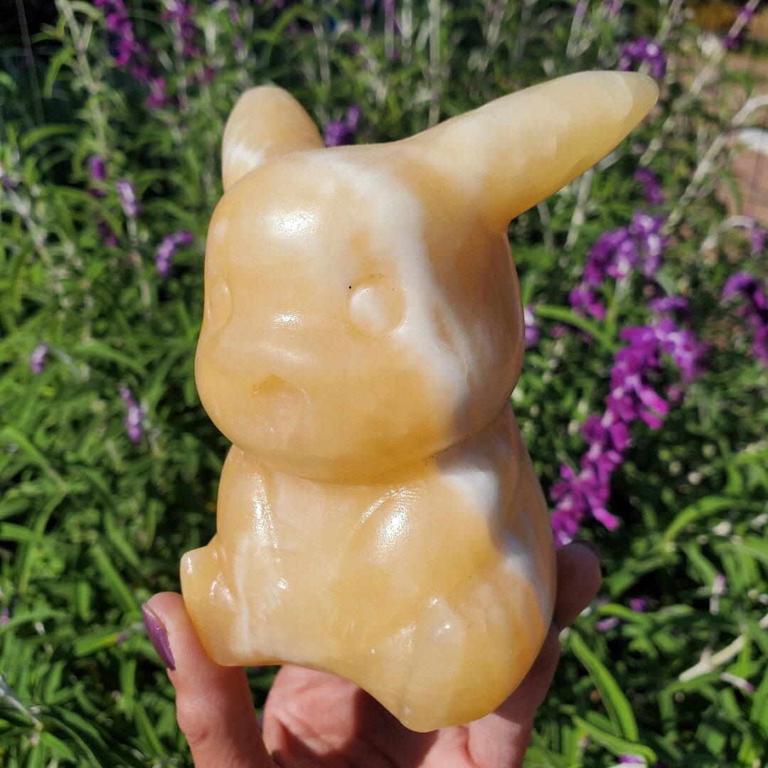 Orange Calcite Pokémon Pikachu Crystal Handmade Large Carving 894 Grams ...