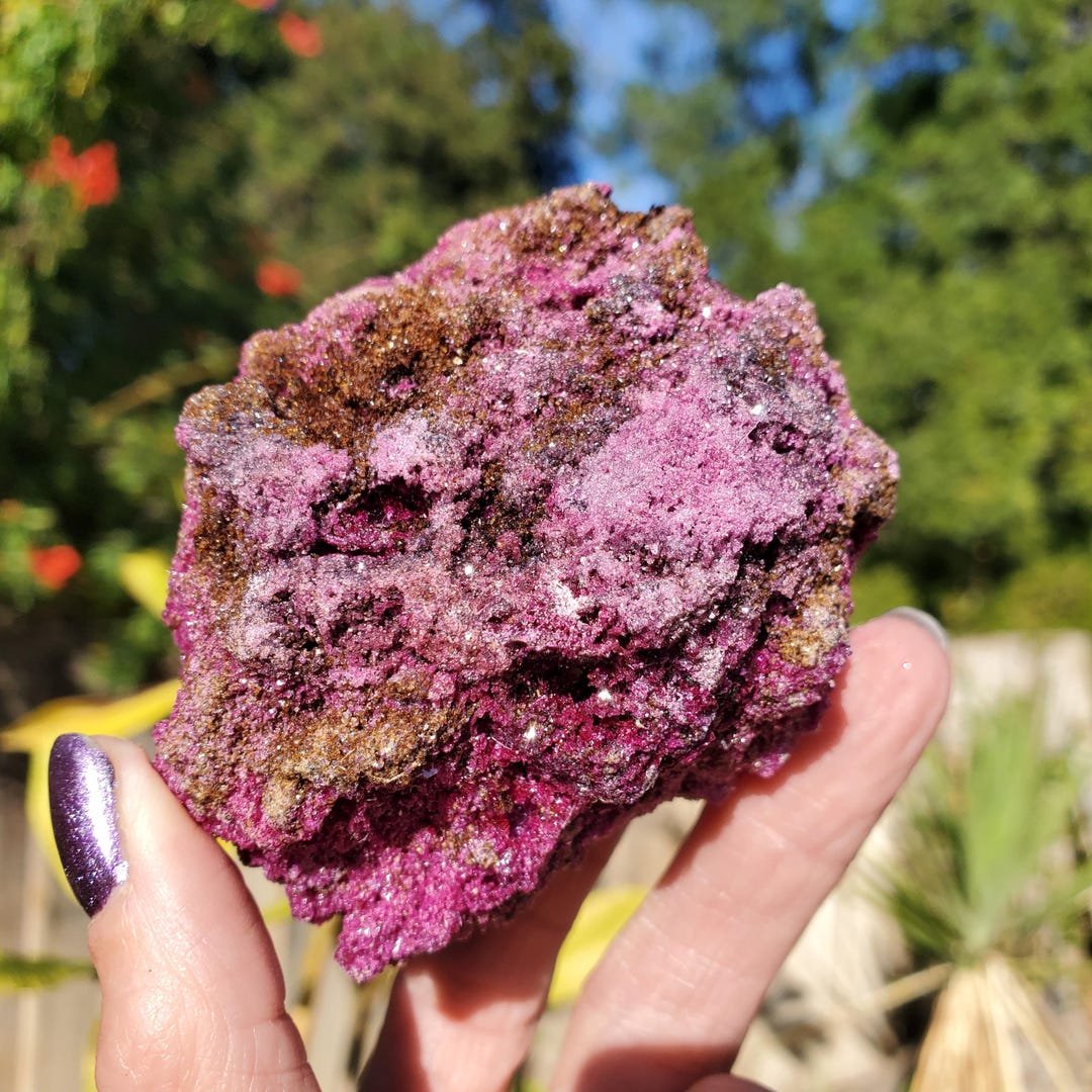 Raw Natural Red Pink Ruby Green Mica Pyrite W/ Tons of Flashes Specimen ...