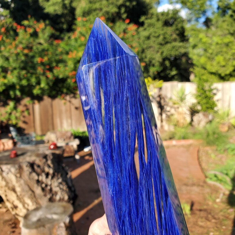 Quartz Smelting Royal Blue Swirly Stripes Crystal Tower | 730 Grams - Etsy