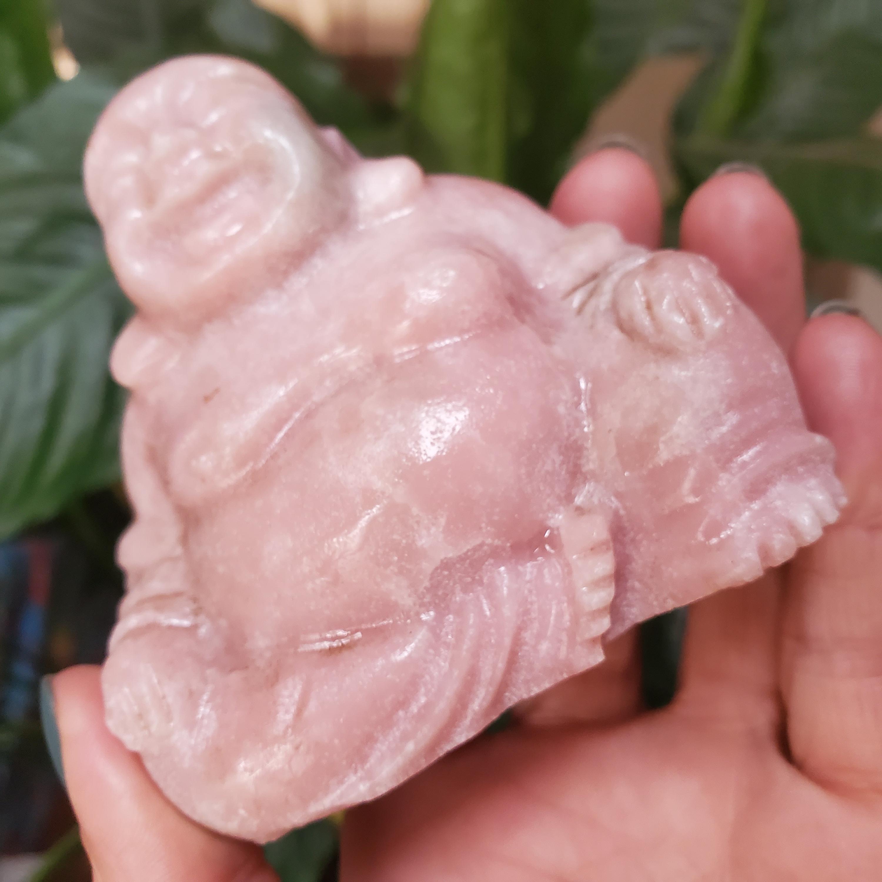 Pink Opal Hotai Laughing Big Belly Buddha Sitting Figurine 336 Grams - Etsy