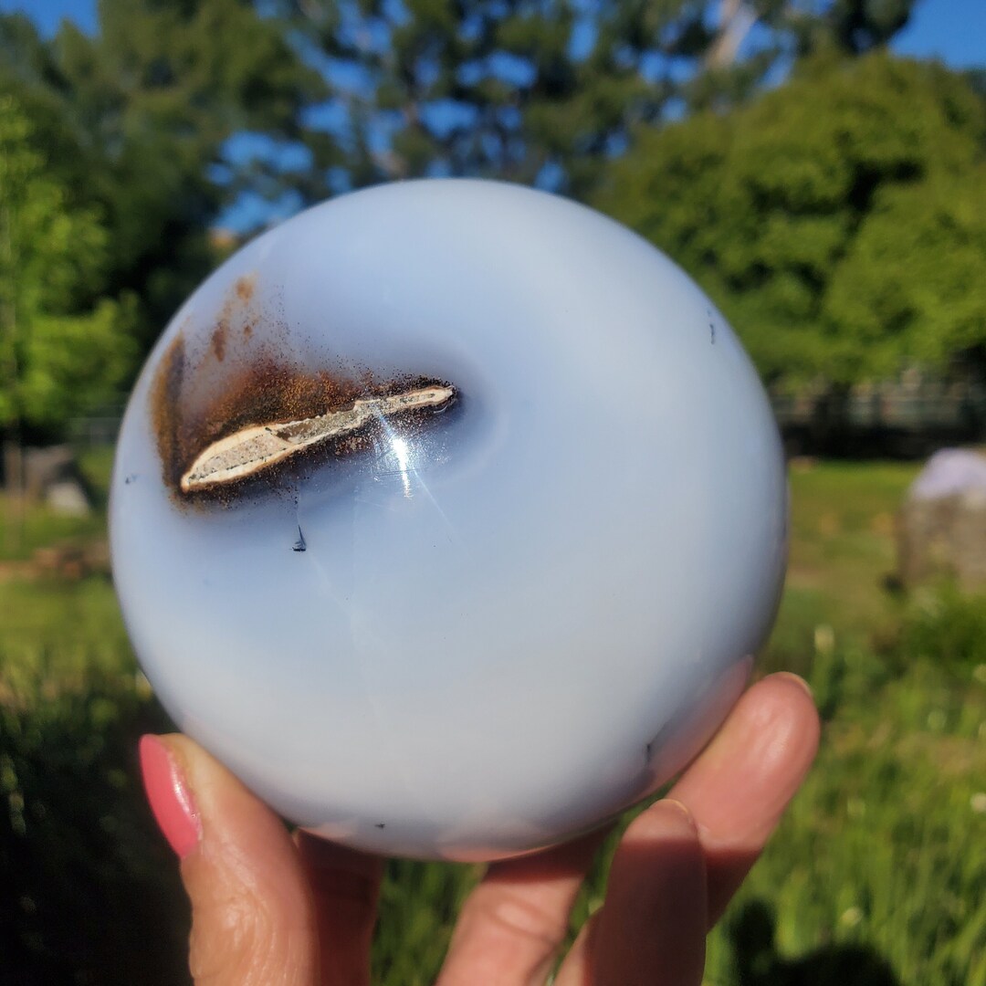 Chalcedony With Cave Light Blue Crystal Sphere Indonesia 92mm 1200 ...