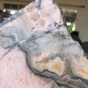 Rhodonite A Grade Pink Dendrite Crystal Display Slice Slab 1480 Grams ...