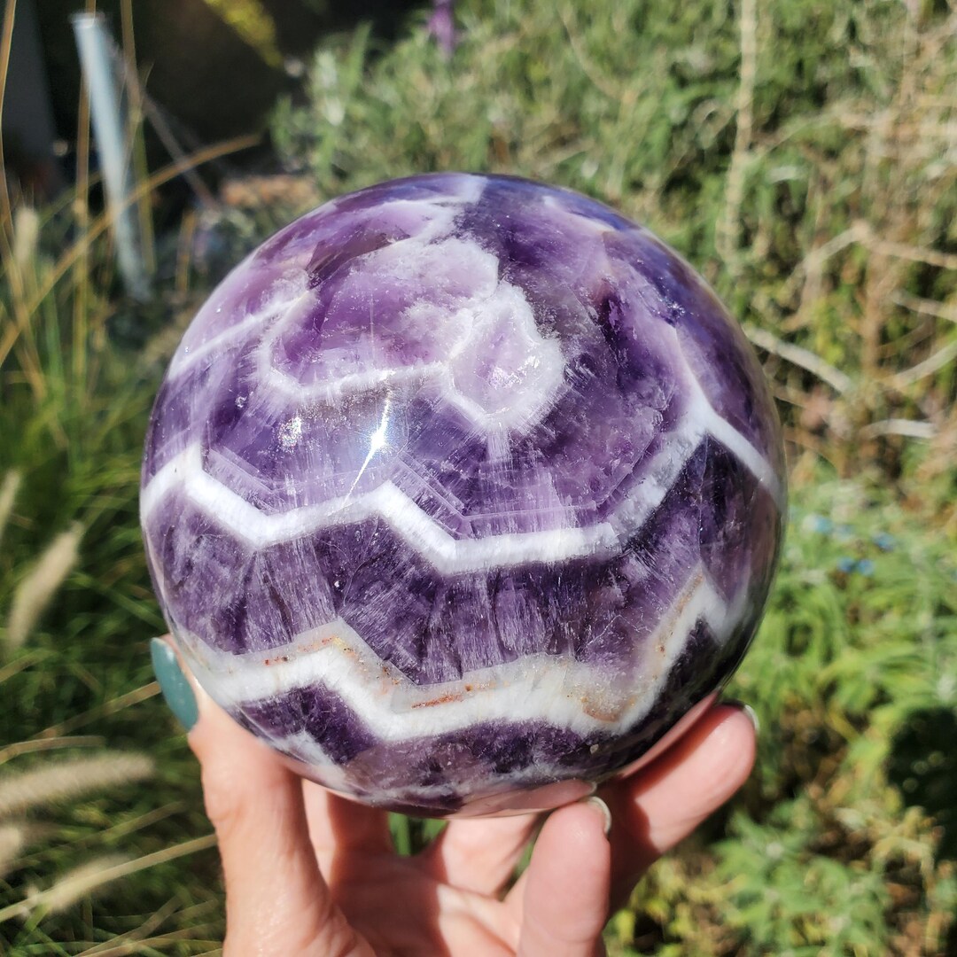 Dream Amethyst Chevron Crystal Ball Sphere Purple | A Grade | 1370 ...
