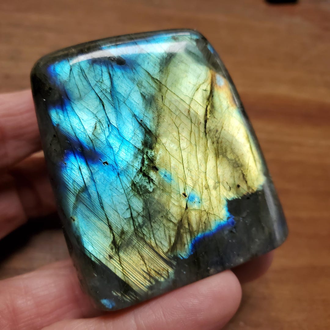 Labradorite Spectrolite Blue & Yellow Strong Flash Crystal Slab ...
