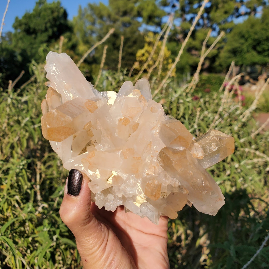 Tangerine Crystal Quartz Chunk Cluster 630 Grams Lots of Points 1lbs ...