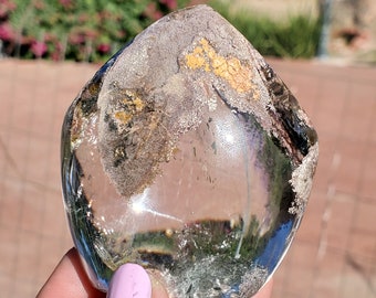 Clear Garden Quartz Polished Slab Slice Lodalite Lodolite Rainbows ...