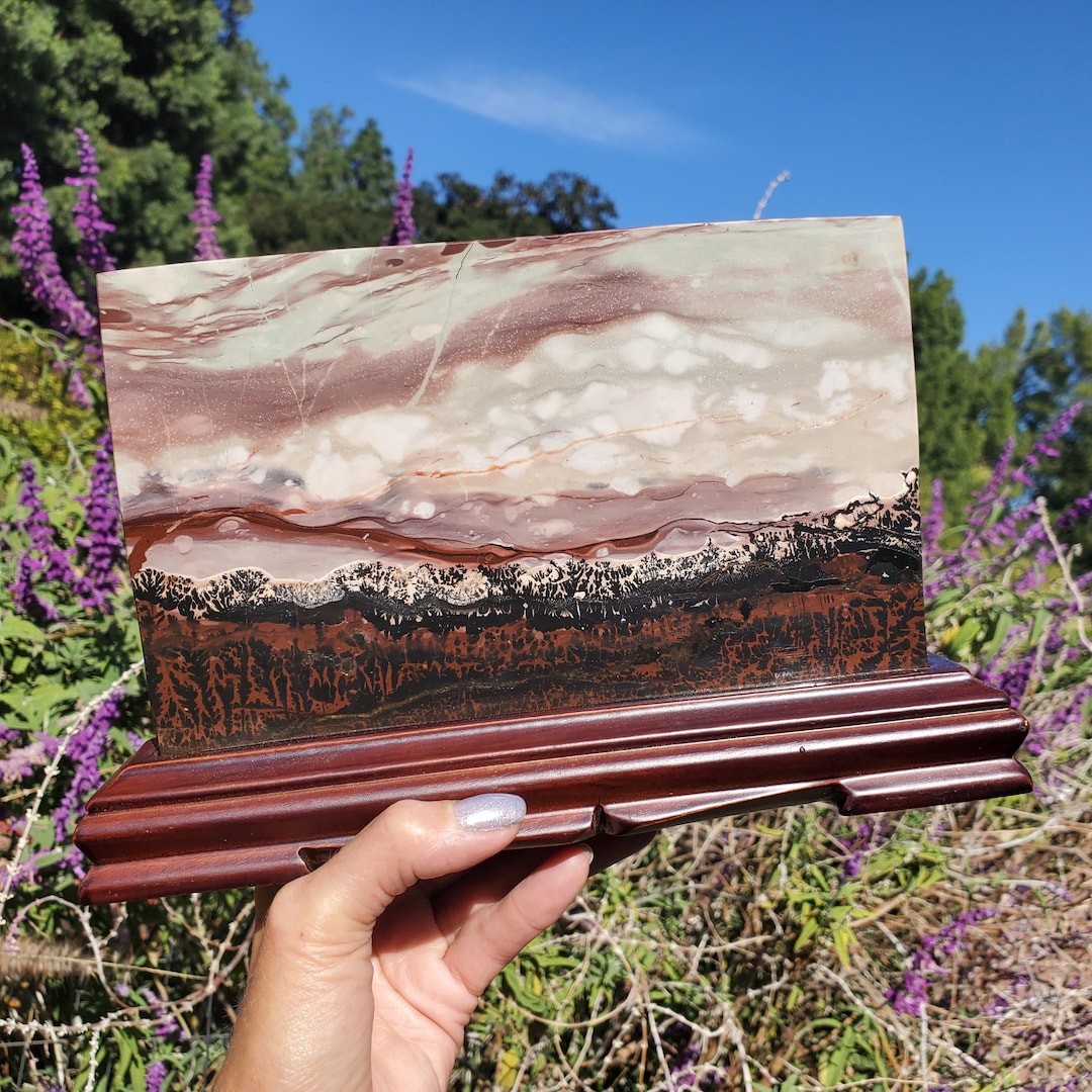 Picture Jasper Dendritic Dendrite Pastel Landscape Display Crystal Tile ...