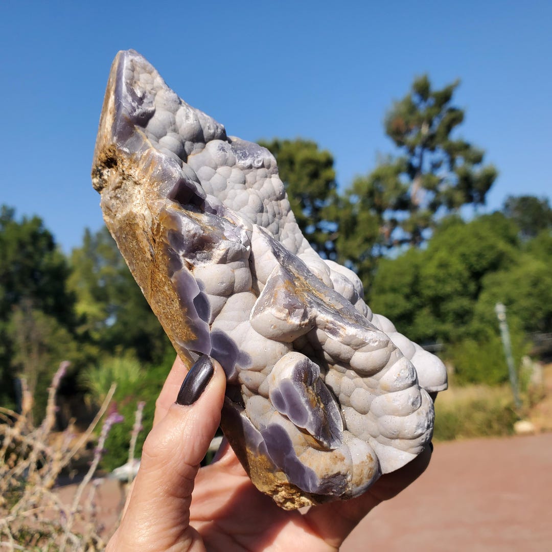 Botryoidal Purple Lilac Bubble Agate Crystal Freeform Tower| 648 Grams ...