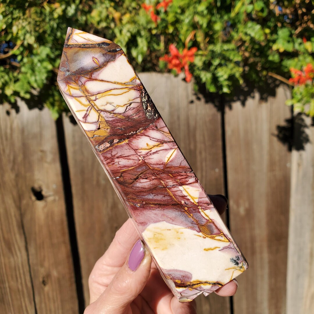 Mookaite Tower Point Crystal Pastel Yellow Pink Red Purple 326 Grams - Etsy