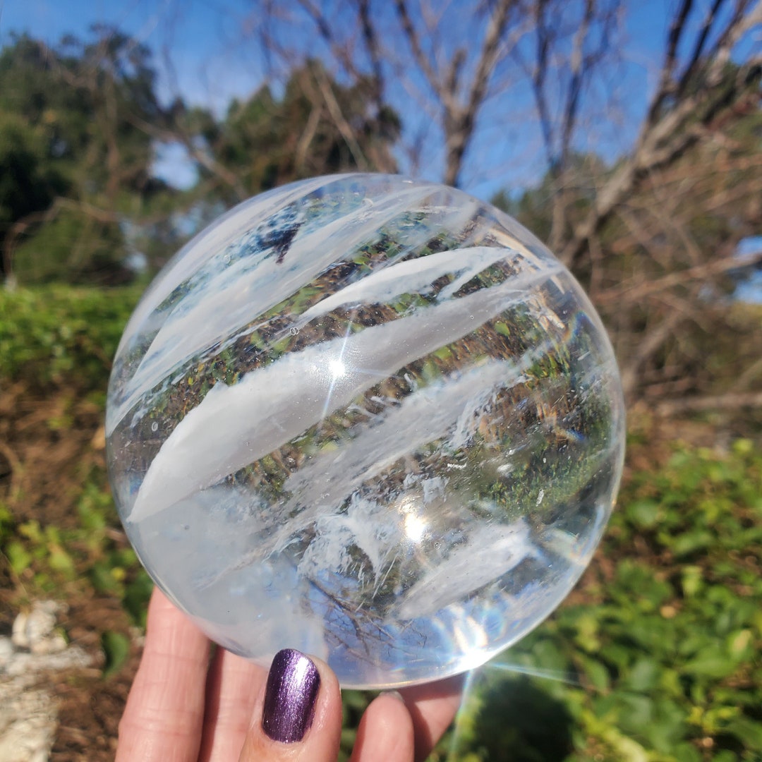 Smelting Quartz Clear W Swirly Clouds Crystal Sphere 1610 Grams 111 Mm ...
