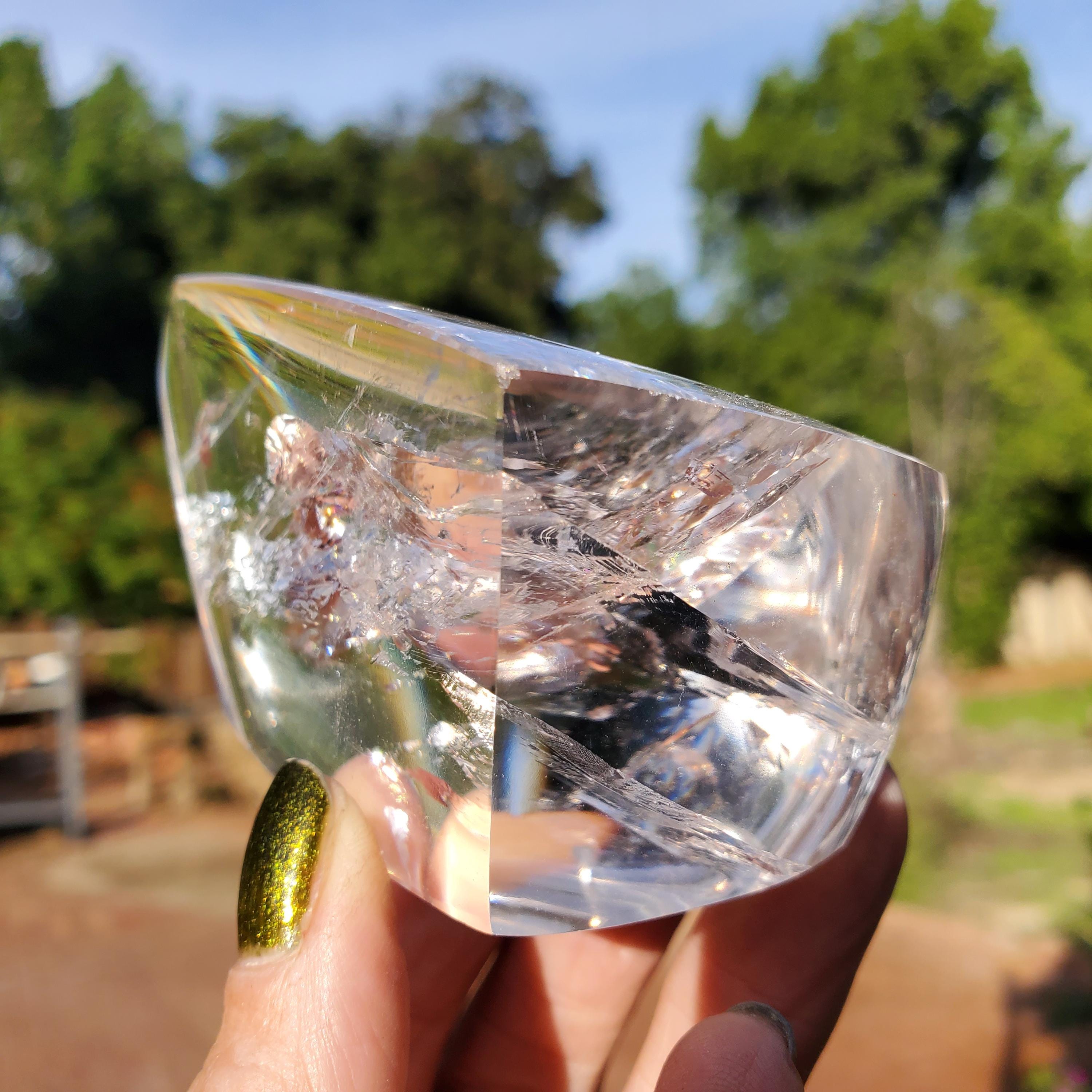 Clear Quartz Depth and Flash Standing Freeform Rainbow AA Grade | 224 ...