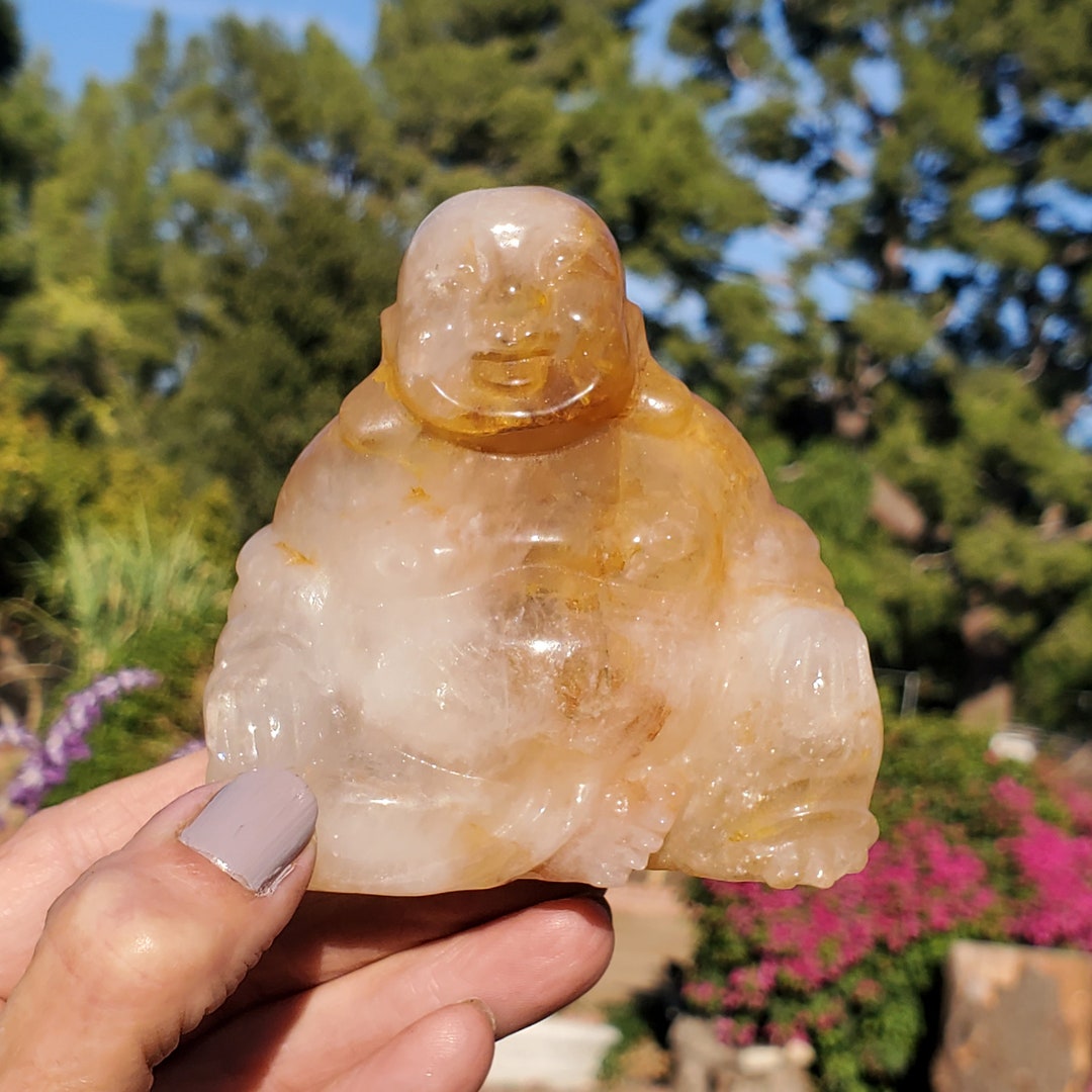 Golden Healer Hotai Laughing Big Belly Buddha Sitting Figurine 332 ...