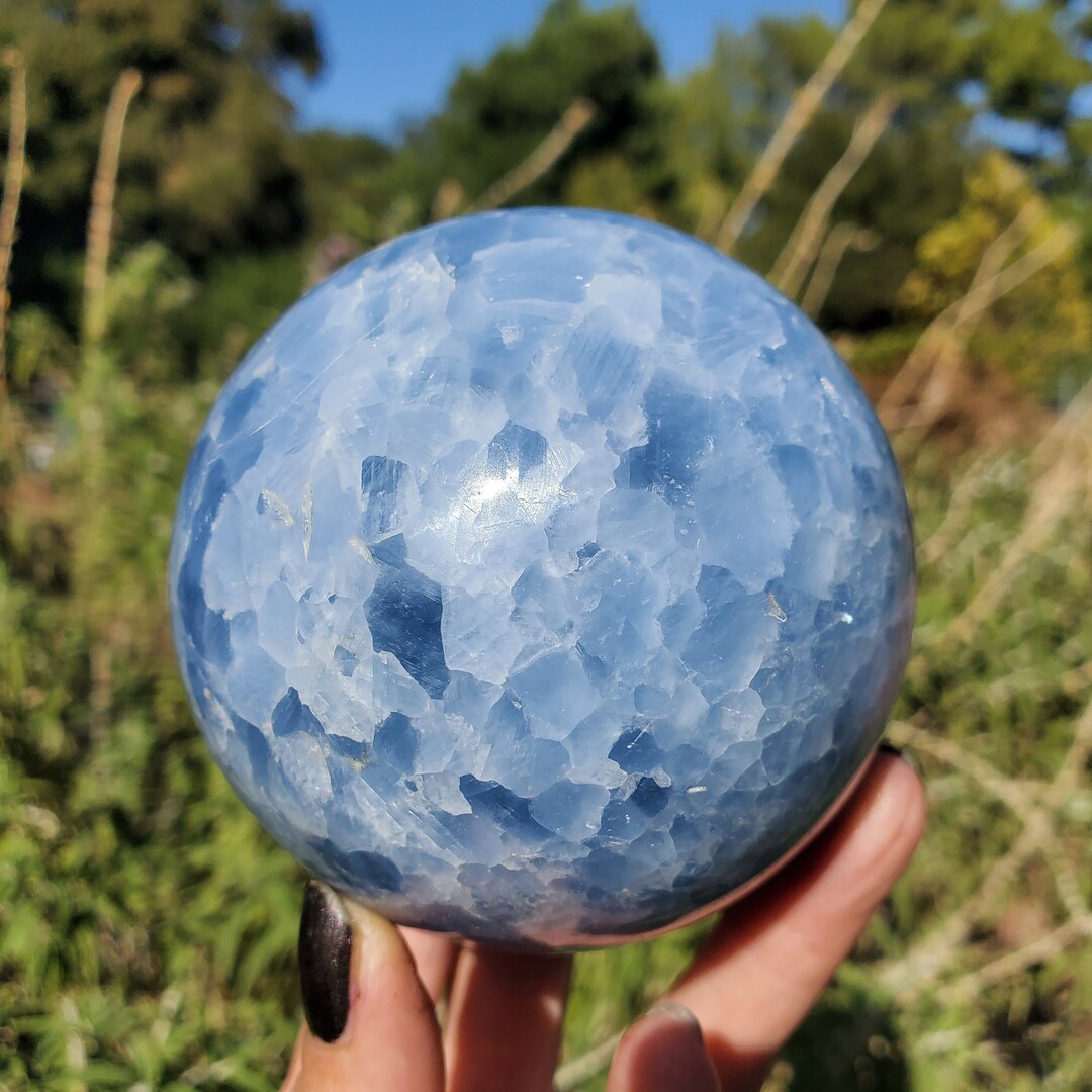 Celestite Sphere Celestine With Flash Crystal A Grade | 710 Grams | 80MM | 1lbs 10oz - Etsy