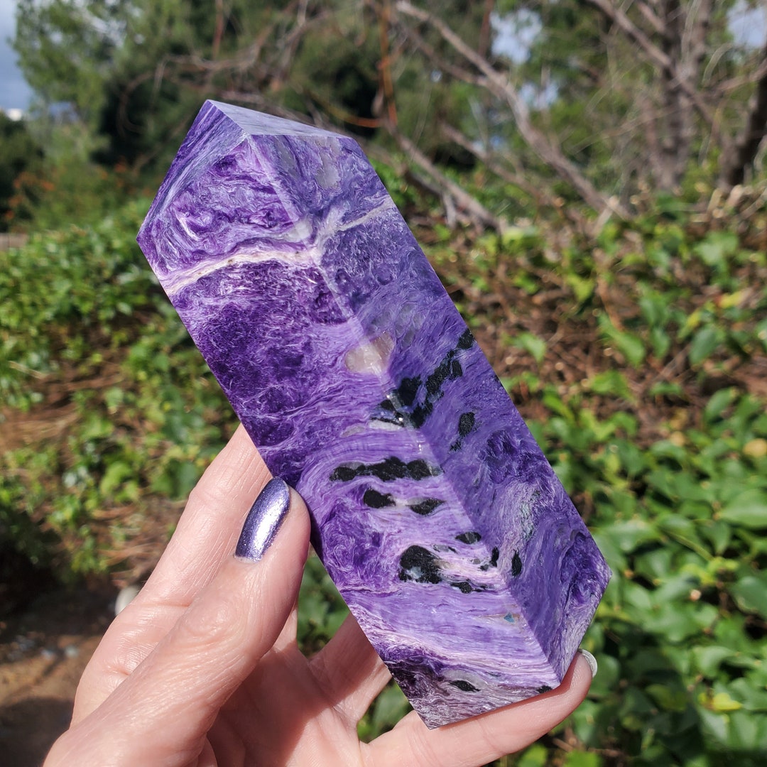 Charoite Tower Point Deep Purple Crystal A Grade 400 Grams - Etsy