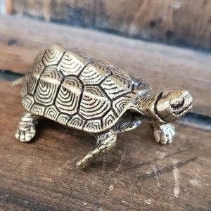 Sulcata Tortoise Turtle Pure Brass Casted Mini Figurine Highly ...