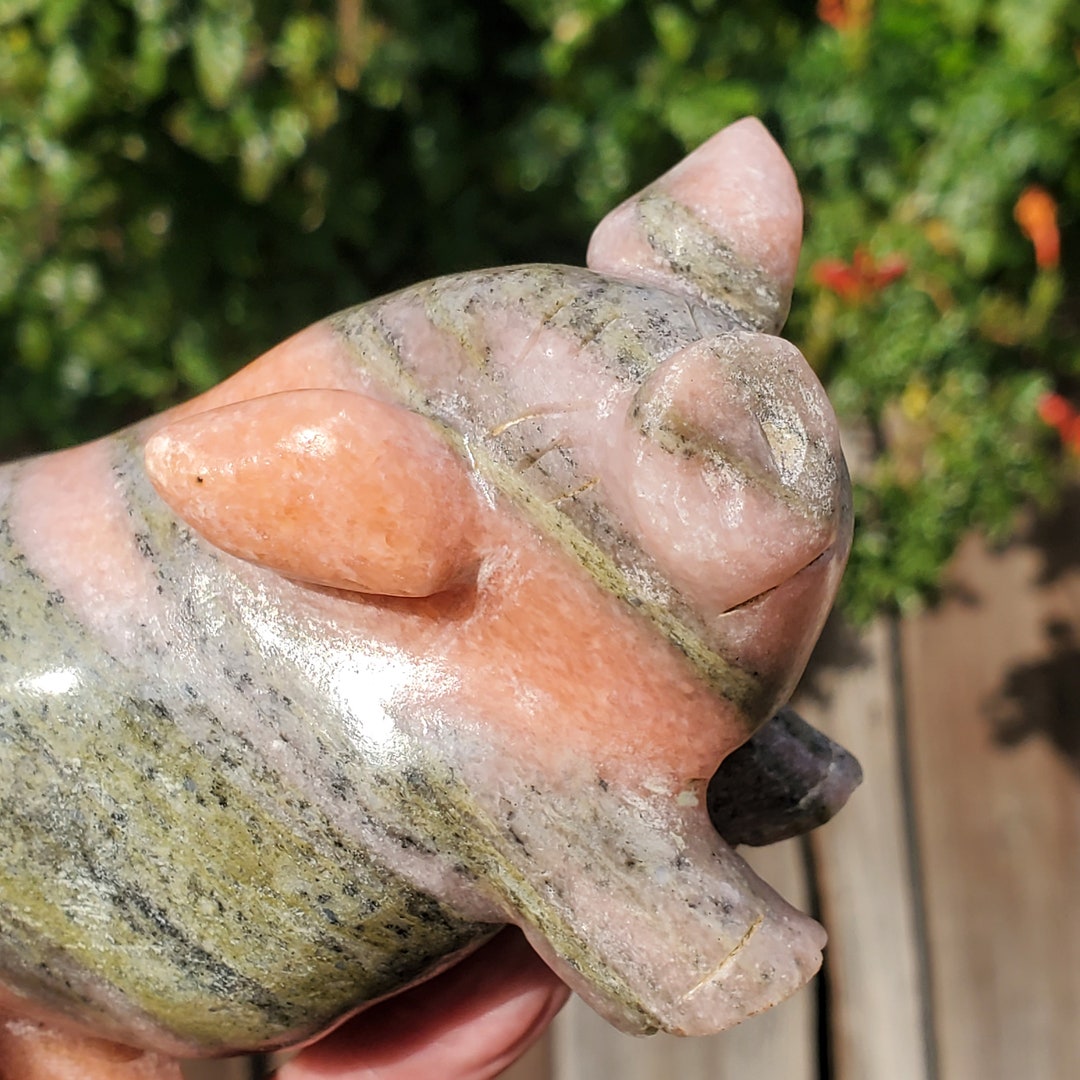 Sunstone Pig Potbelly Pig | A Grade Crystal Figurine Carving | 532 ...