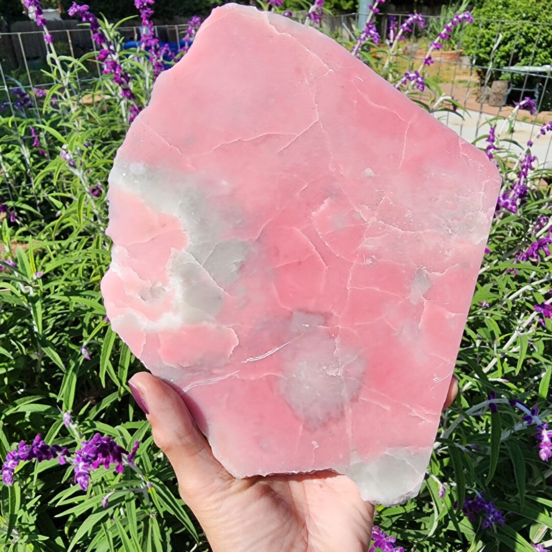 Large Gemmy Rare Pink Opal Crystal Display or Lapidary Slab AA Grade ...
