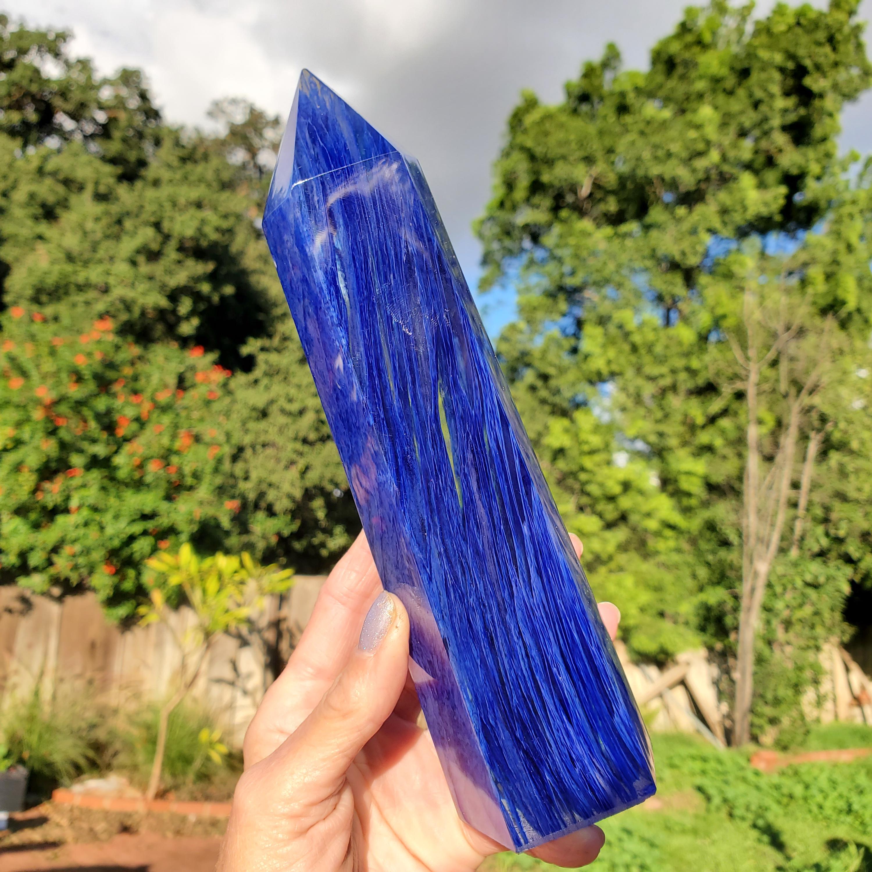 Quartz Smelting Royal Blue Swirly Stripes Crystal Tower | 730 Grams - Etsy