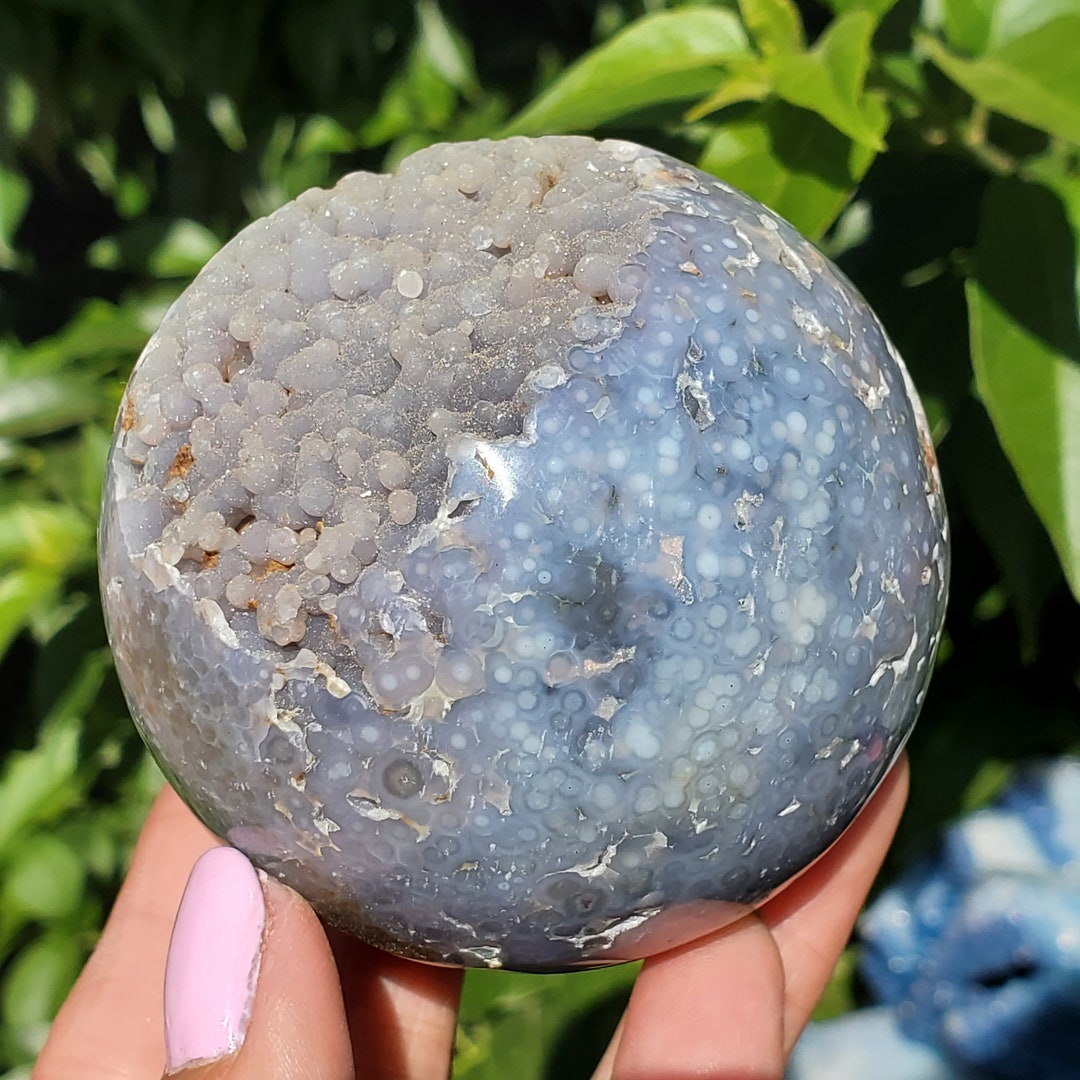 Grape Agate Purple Crystal Sphere Botryoidal Chalcedony 400 - Etsy