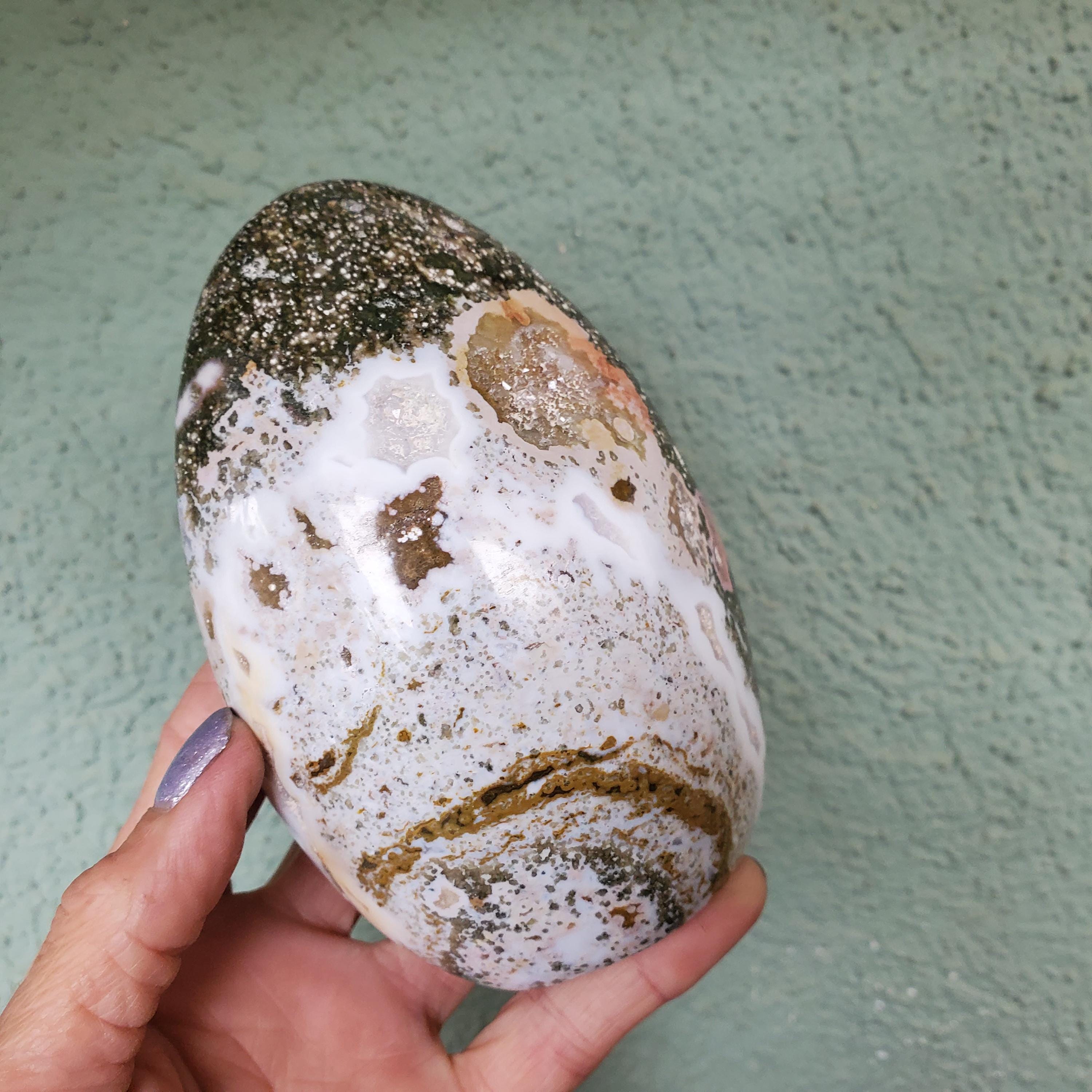 Ocean Jasper Standing Druzy Pink Freeform Crystal W/ Druzy Caves | 609 ...