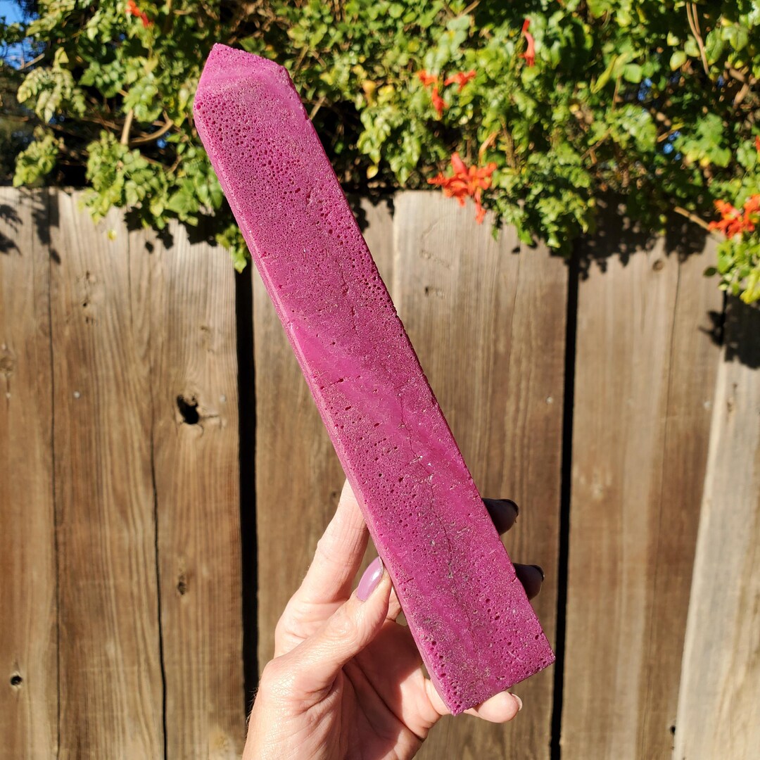 Pink Red Honeycomb Ruby Gemmy Crystal Tower Highly Uv-reactive | Grade A | 678 Grams | 1lbs 8oz ...