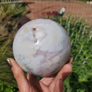 Pink Amethyst Flower Blossom Sakura Agate Crystal Druzy Sphere Large ...